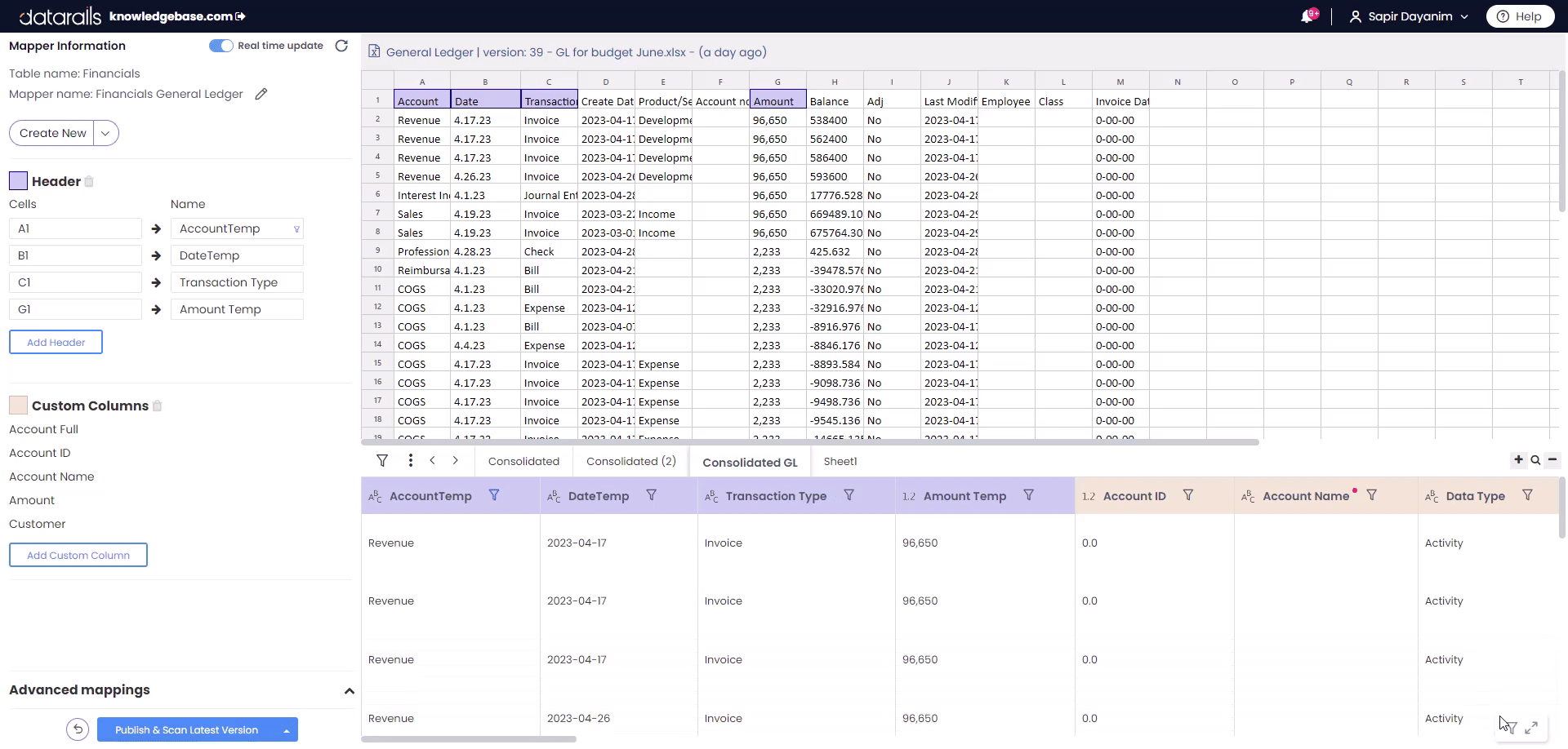 Data Mapper System Fields Datarails 1373