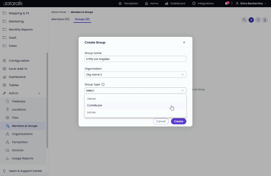 Admin Settings – DataRails