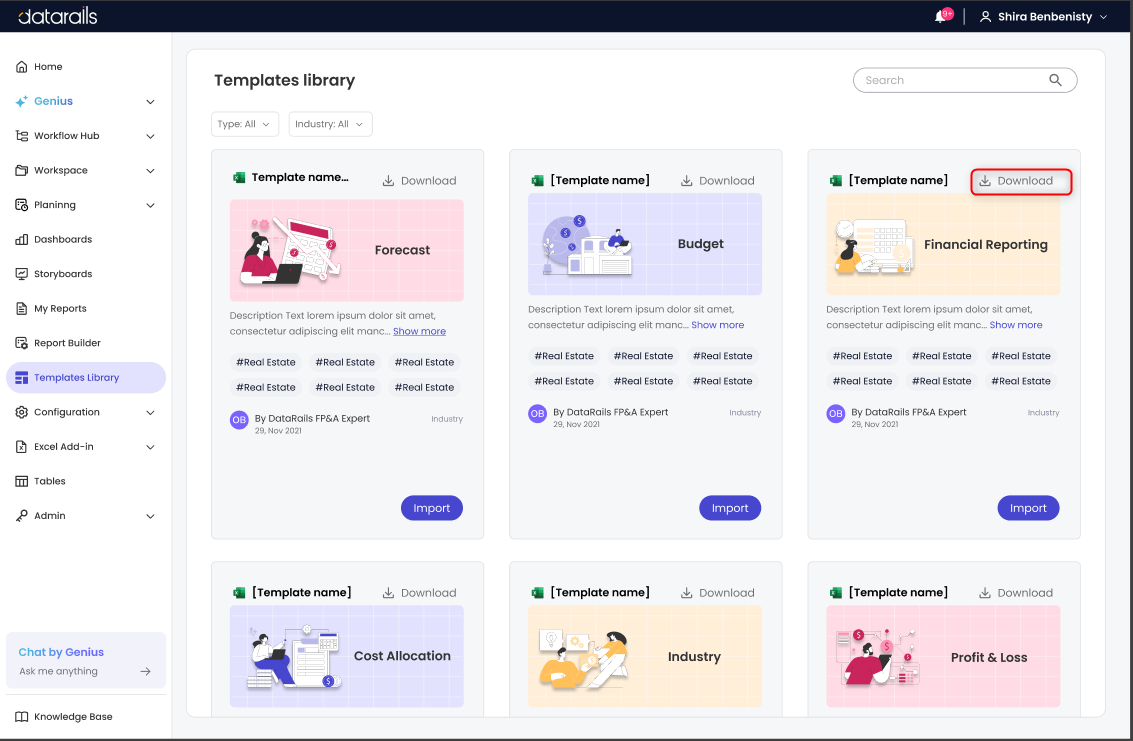 Template Library – DataRails