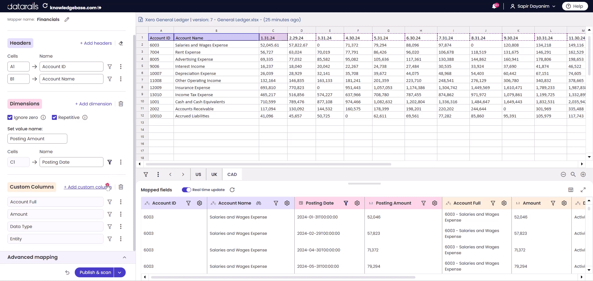 Data Mapper Custom Columns Datarails