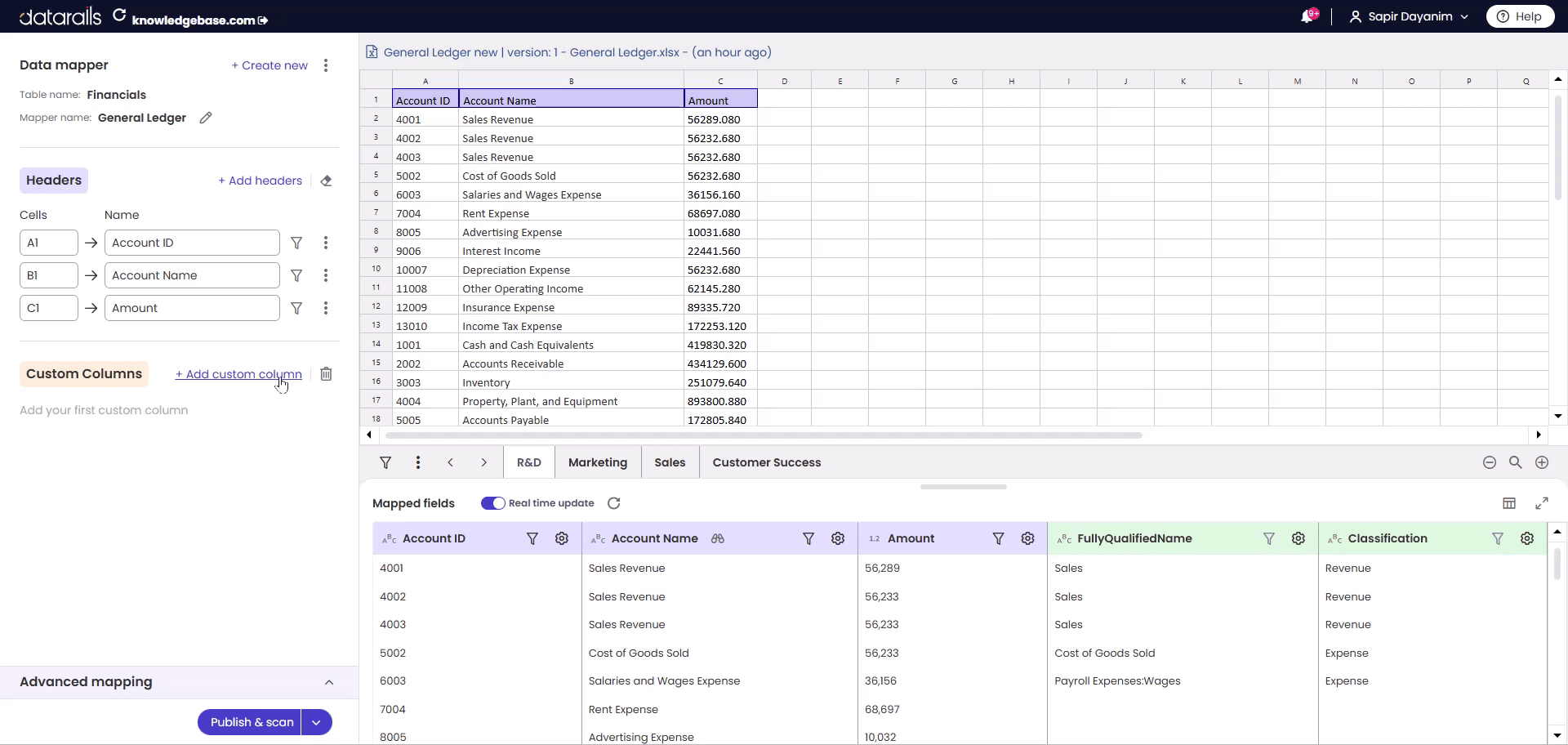Creating a new Data Mapper – DataRails